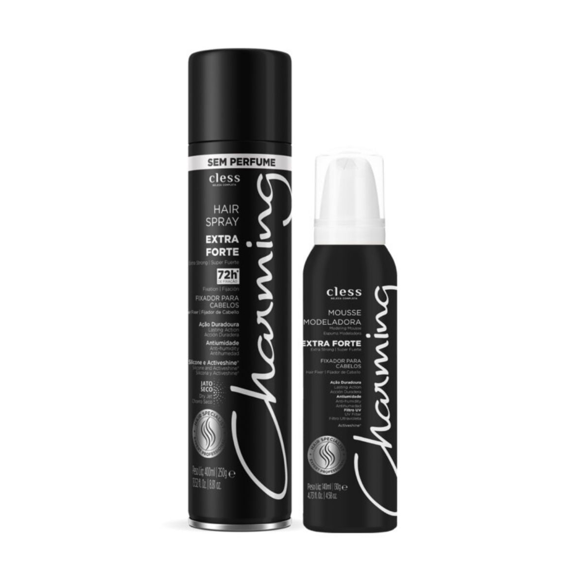 Kit Charming Extra Forte 2pc (Spray S/ Perfume 400ml + Mousse 140ml ...