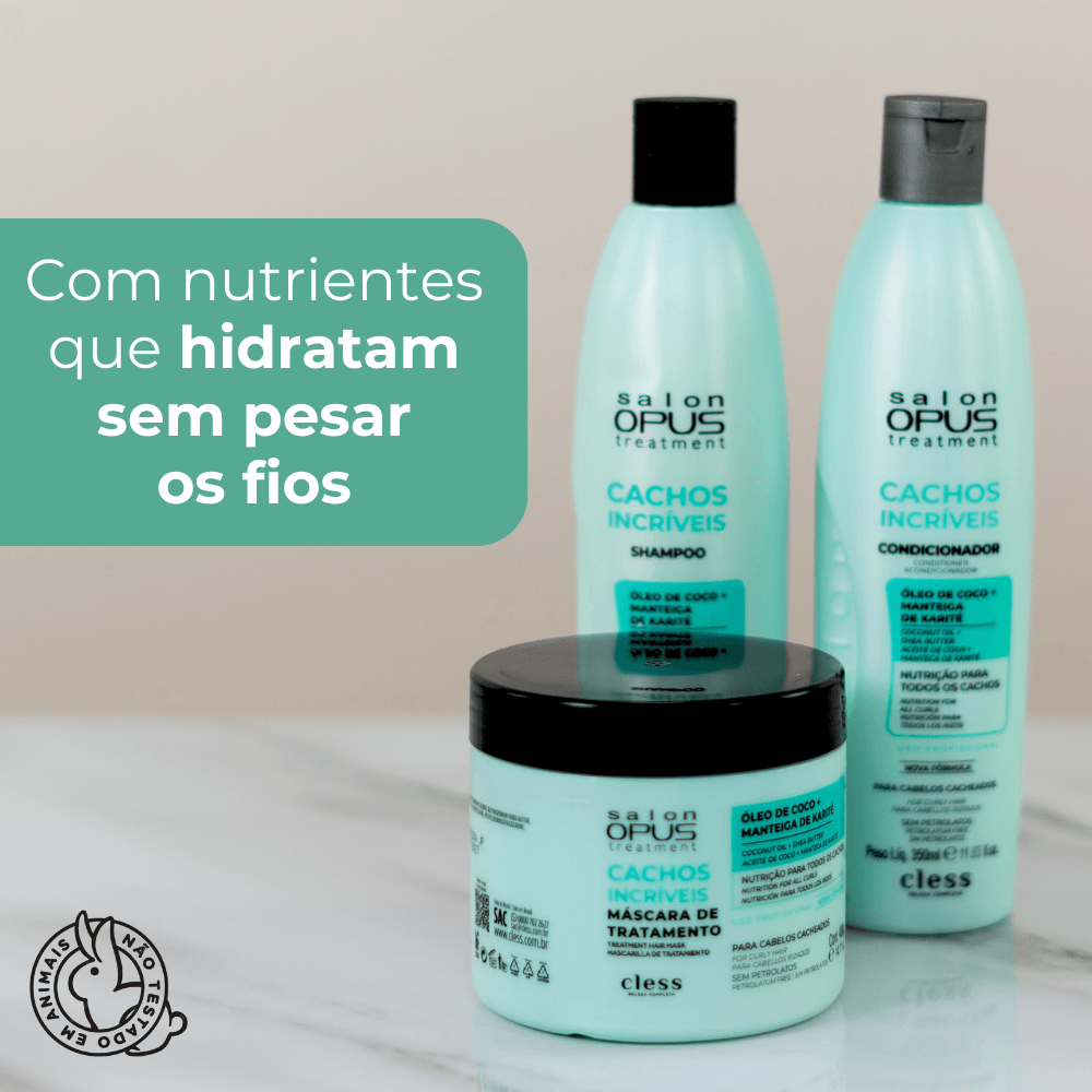 Salon Opus Shampoo Cachos Incríveis 350ml - Cless Cosméticos