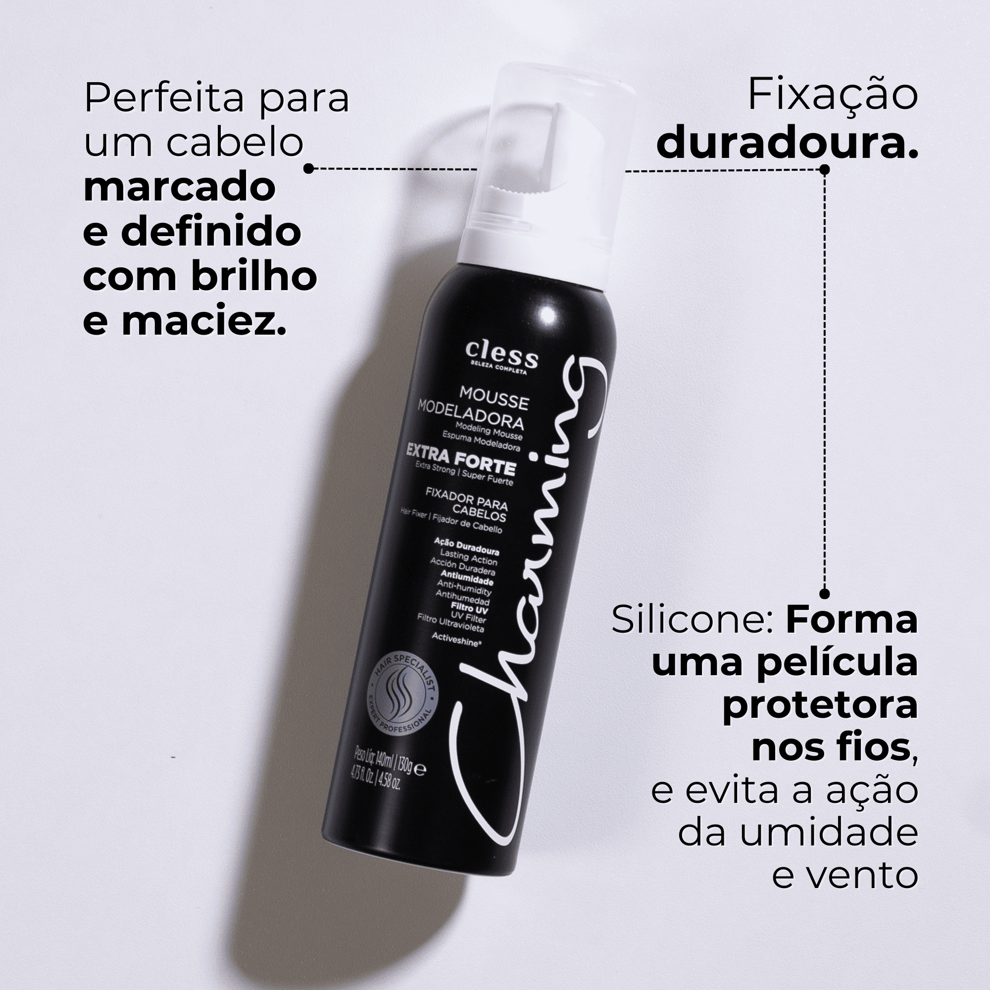 Kit Profissional Charming Mousse Modeladora Extra Forte (6x140ml ...