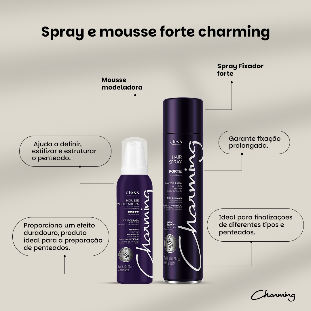Kit Charming Forte 2pc ( Spray 400ml + Mousse 140ml) - Cless Cosméticos